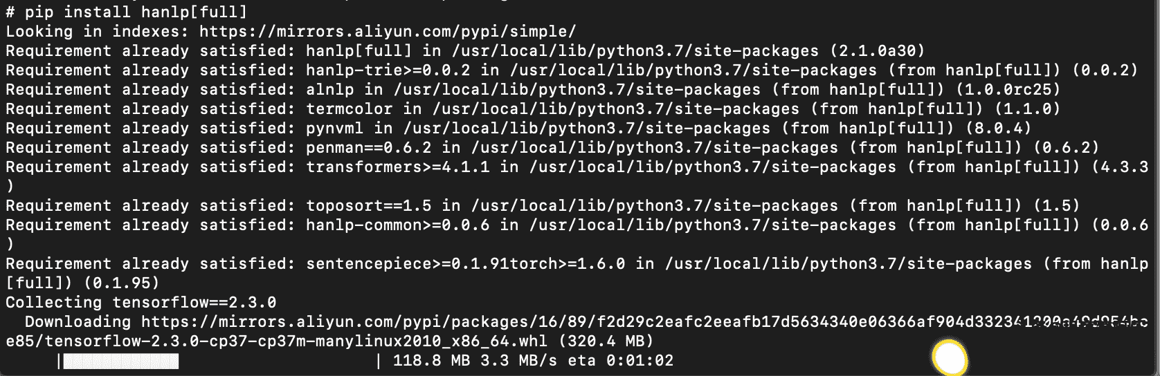 Python安装HanLp时使用国内镜像加速3.7 | 保持学习，技术改变生活